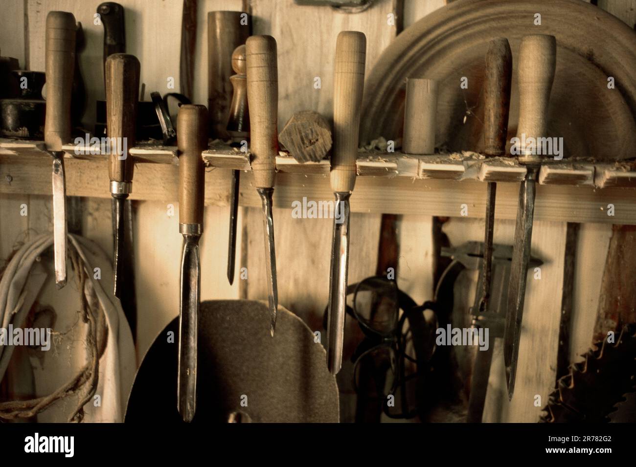 Wood carver's tools, Old Town Vilnius, Lithuania Stock Photo - Alamy