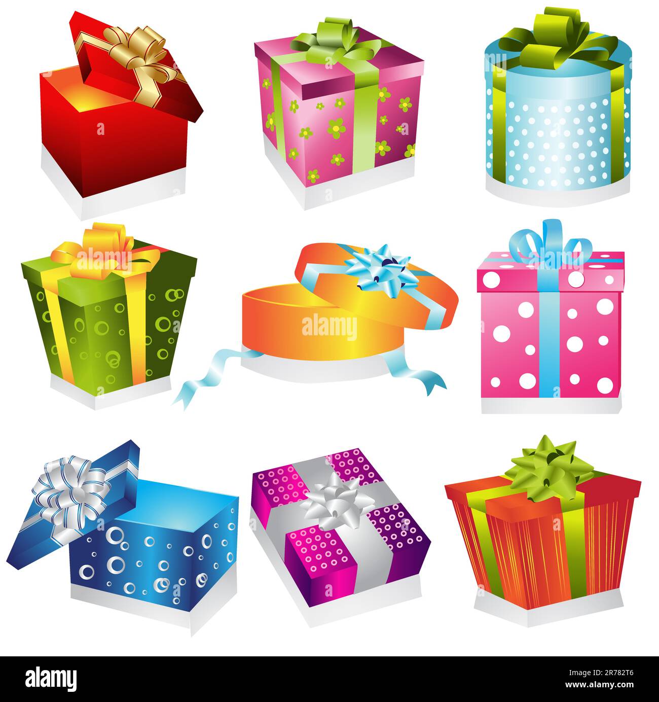 Birthday gold gifts vector Stock Vector Images - Alamy