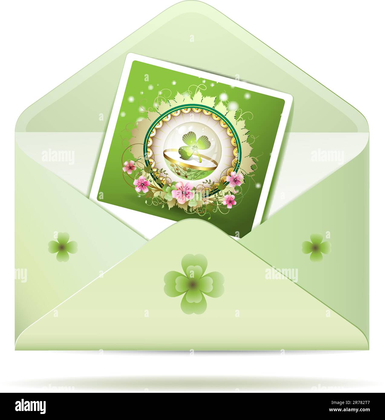 Envelope with photo and clover for St. Patrick's Day, icon, item ...