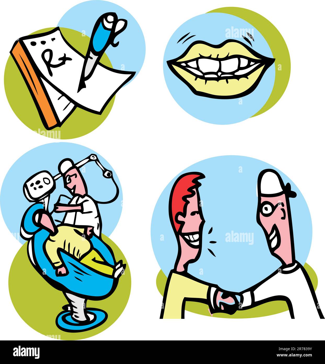 Dentist working on patient vector icons set Stock Vector Image & Art ...