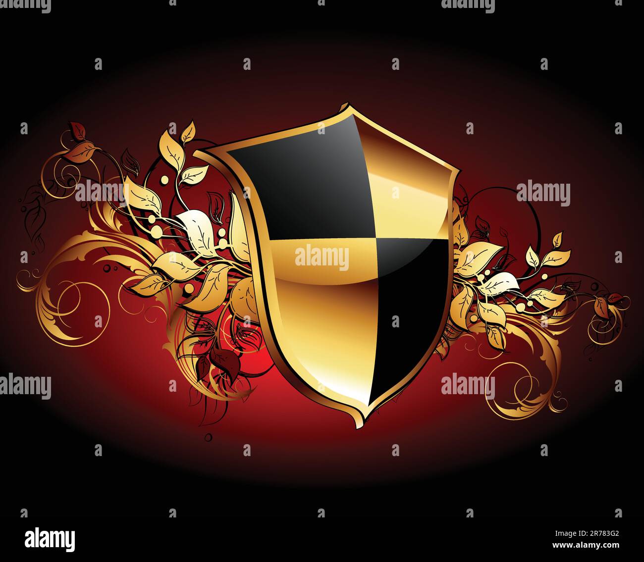 ornamental shield, this illustration may be useful as designer work ...
