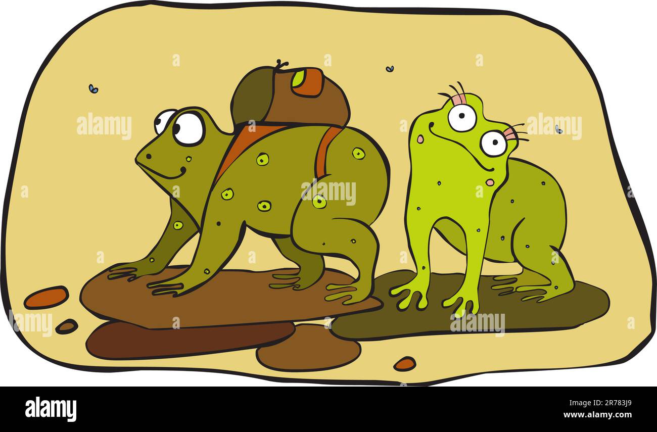 Illustration two frogs hi-res stock photography and images - Alamy
