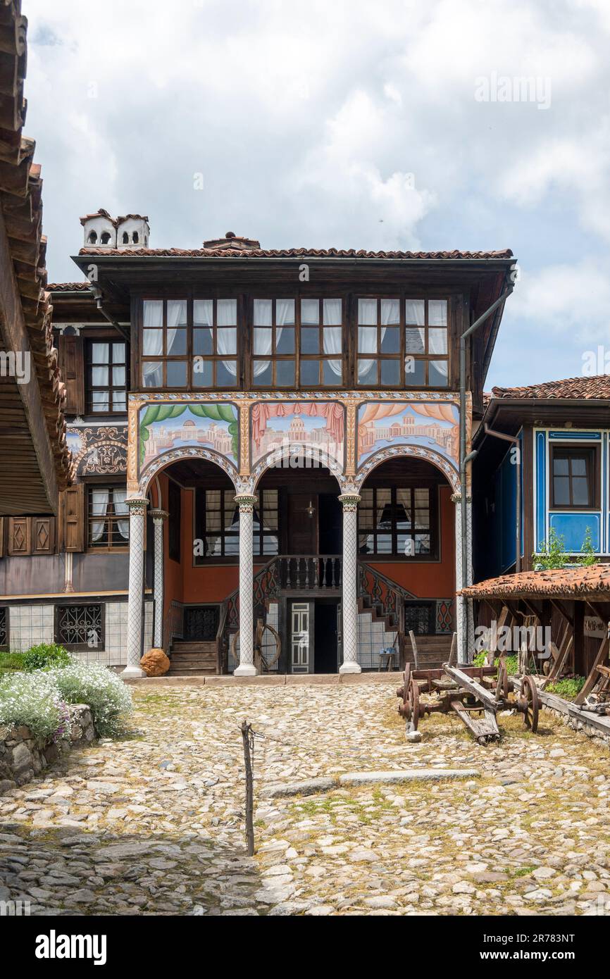 Typical Street and old houses in historical town of Koprivshtitsa ...
