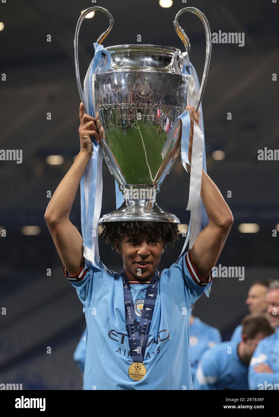 Istanbul, Turkey, 10th June 2023. Rico Lewis of Manchester City poses ...