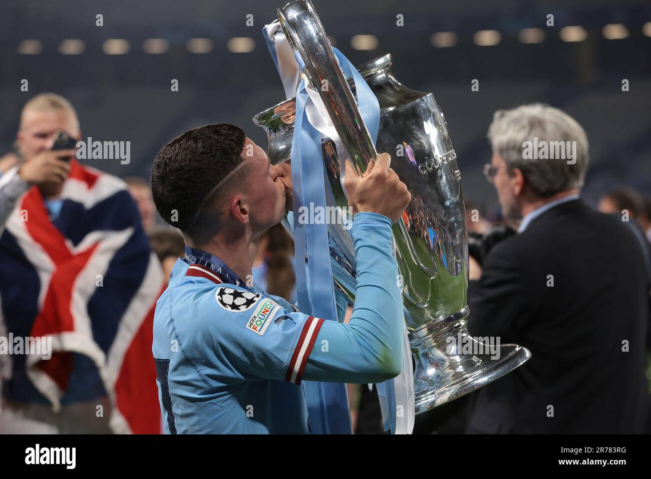 Istanbul, Turkey, 10th June 2023. Phil Foden of Manchester City kisses ...