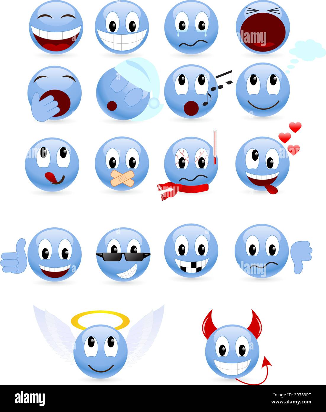 Set of cool smiles. Vector illustration, isolated on a white Stock ...