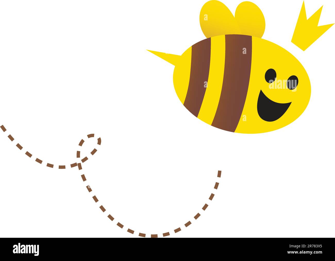 Happy queen bee. Vector cartoon Illustration Stock Vector Image & Art ...