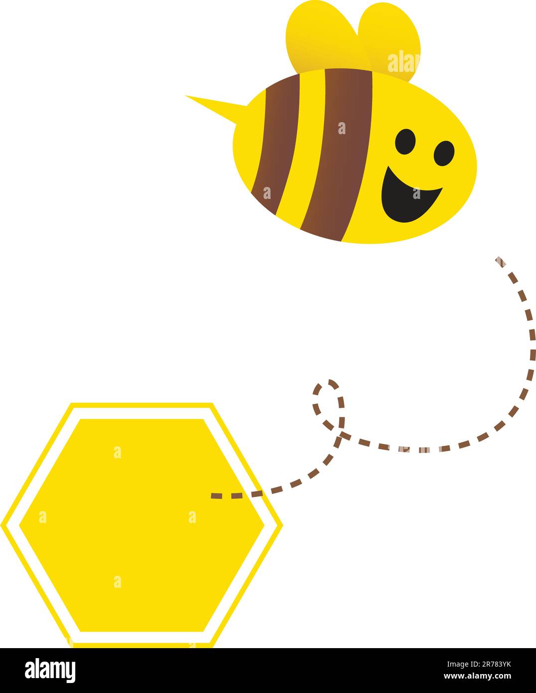 Happy flying bee. Vector cartoon Illustration Stock Vector Image & Art ...