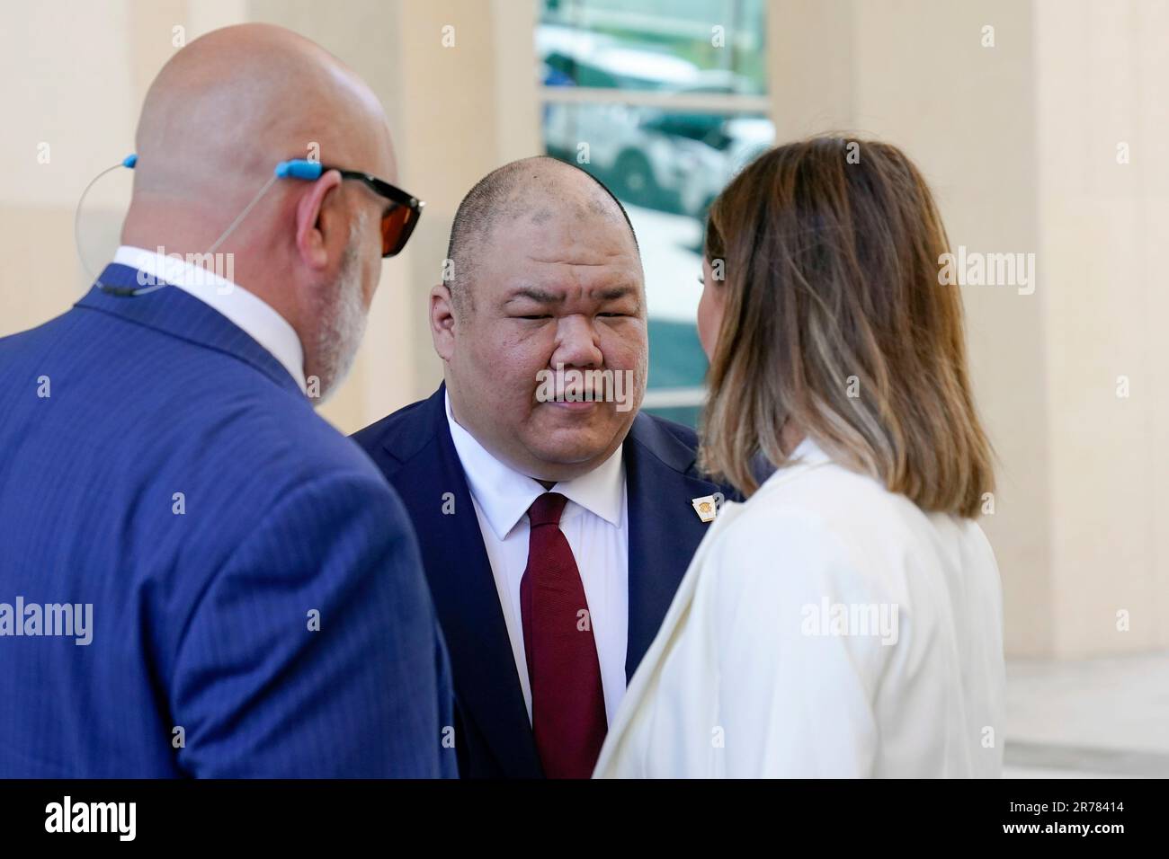 Alina Habba, lawyer for former President Donald Trump, right, and Trump ...