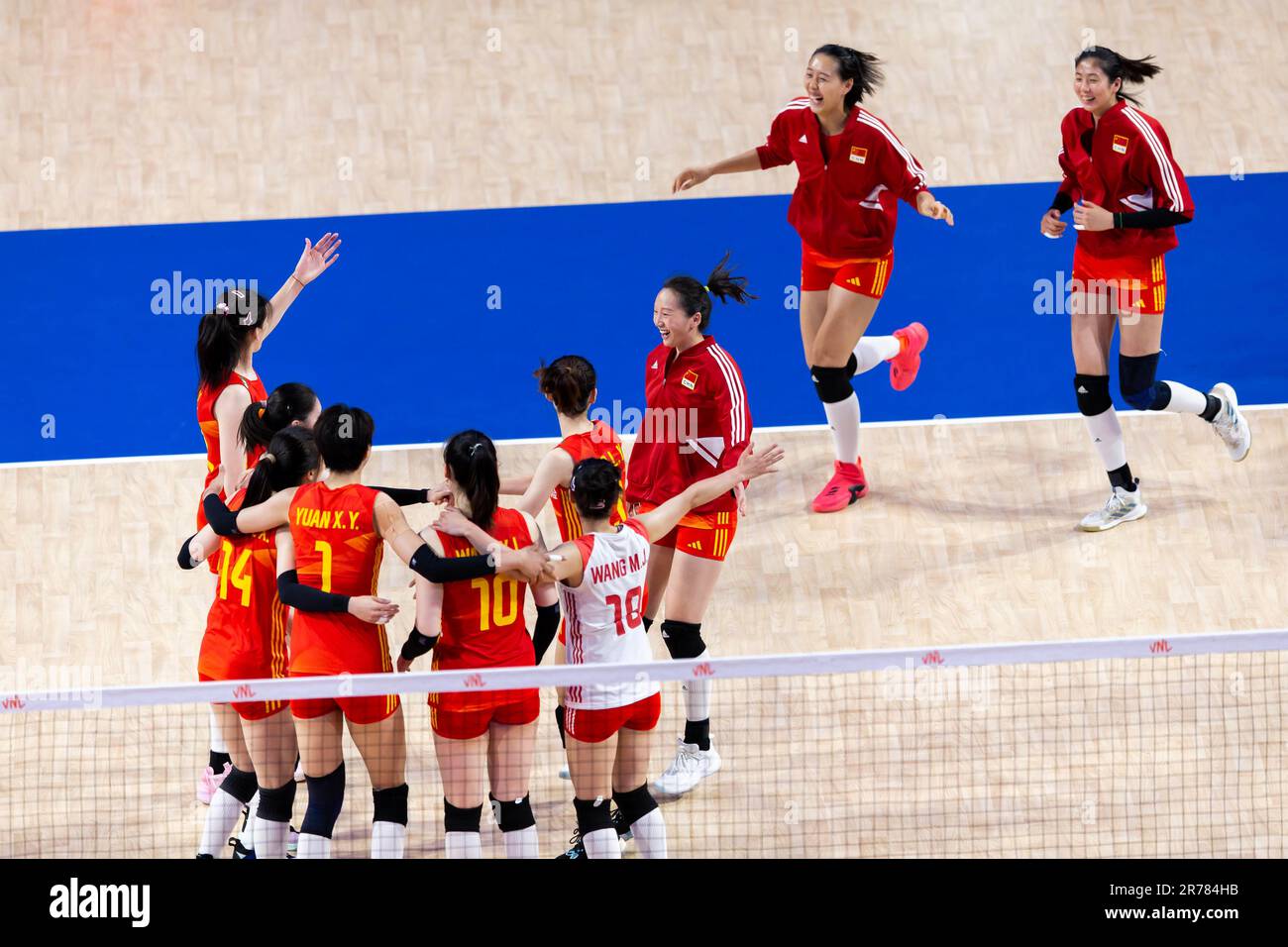 Hong Kong, Hong Kong. 13th June, 2023. Team China celebrate their victory after the preliminary ...