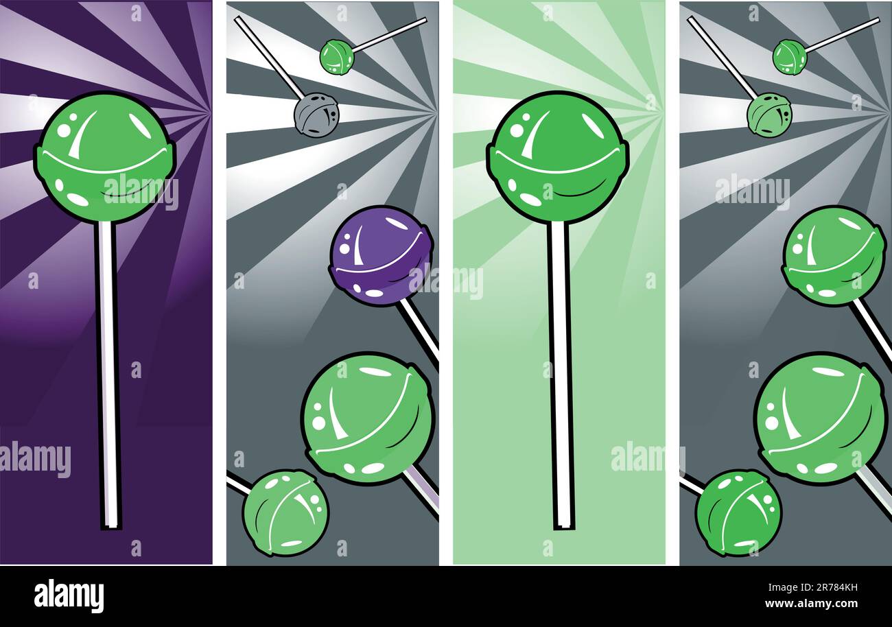 Pop Art comic style Banners set Lollipop Clipart Picture Stock Vector ...