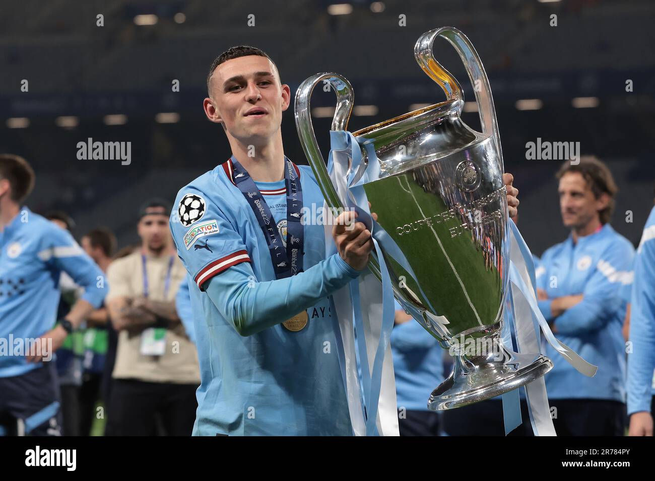 Istanbul, Turkey, 10th June 2023. Phil Foden of Manchester City poses ...
