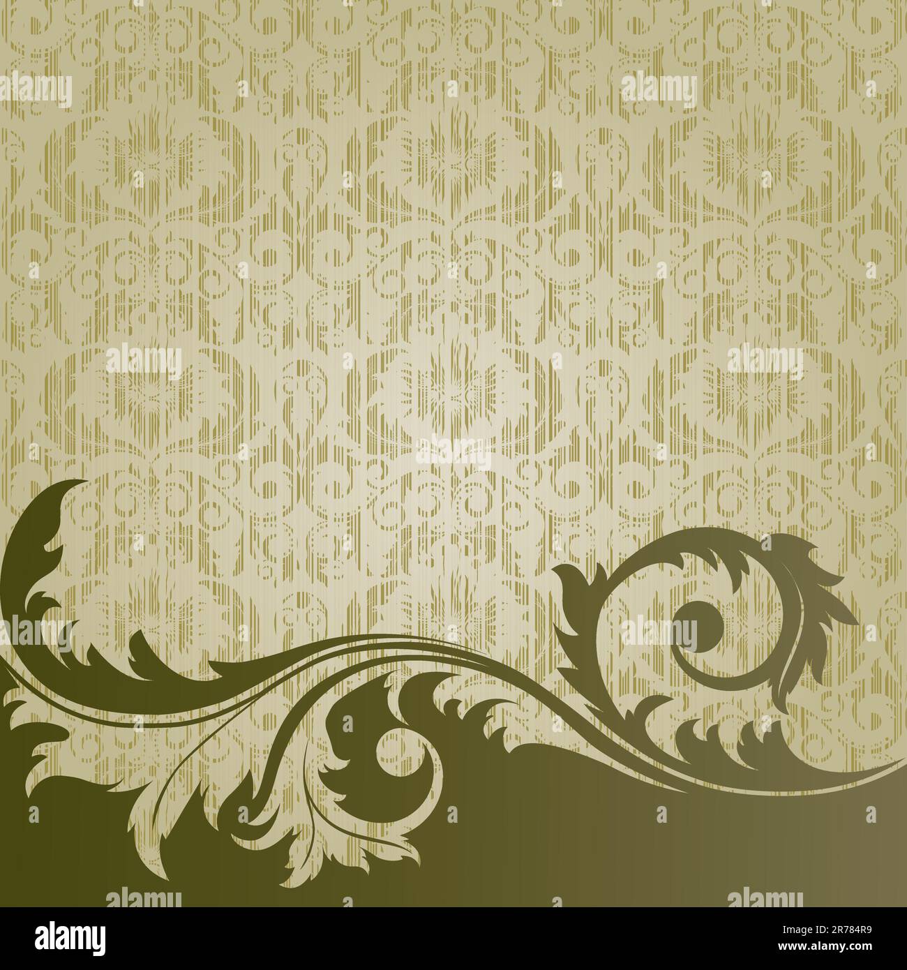 Beige retro background with flowers and leaves Stock Vector Image & Art ...