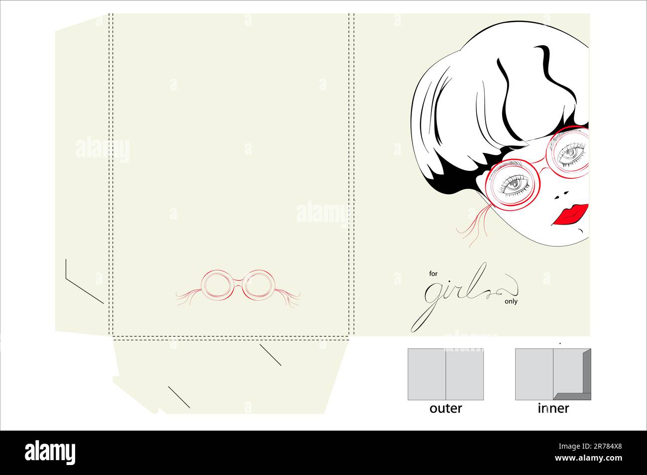 Template for folder with girl Stock Vector Image & Art - Alamy