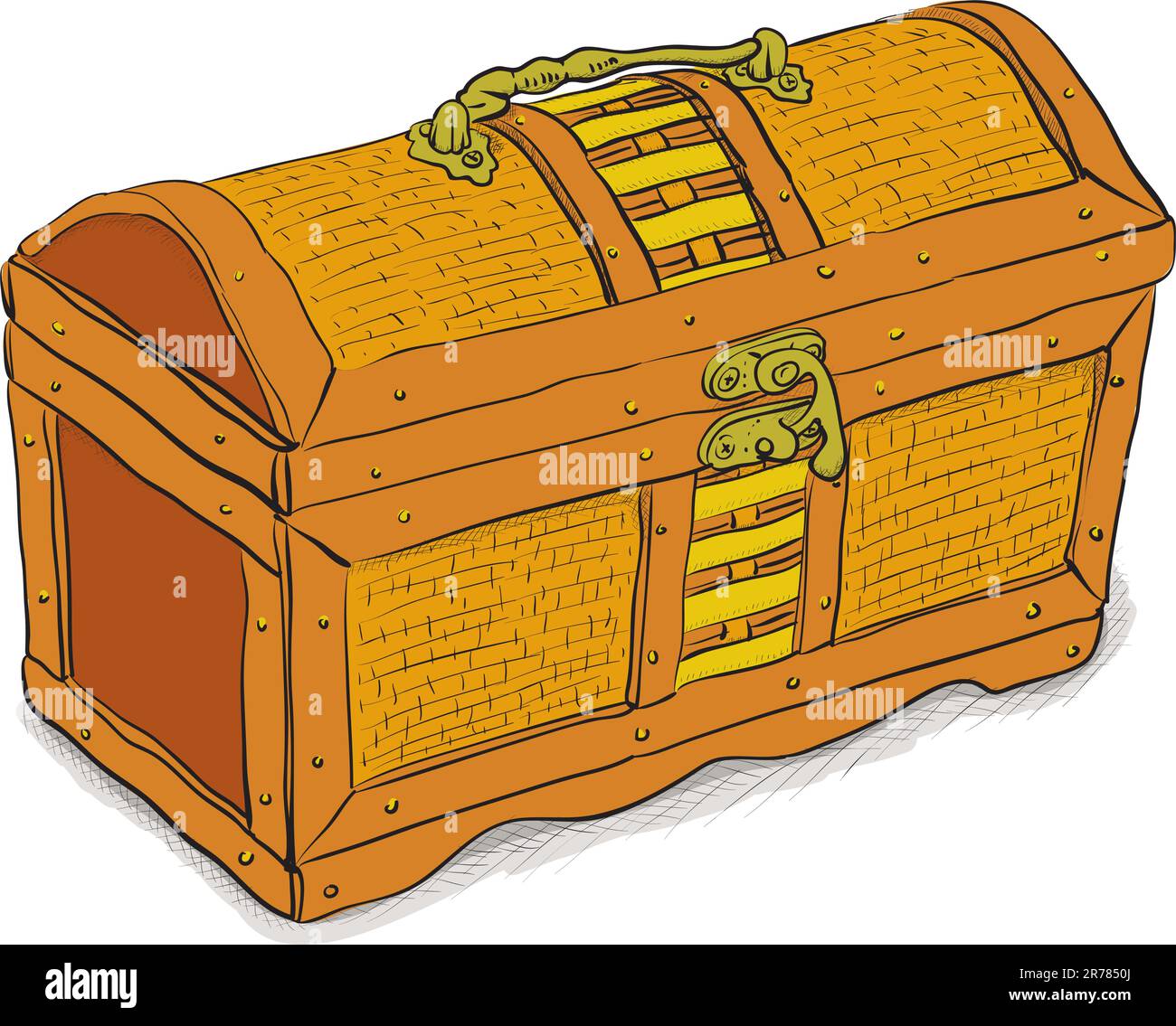 Ancient pirate chest - color vector illustration eps8 Stock Vector ...
