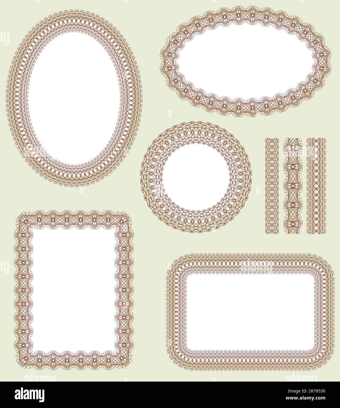 Seamless pattern and decorative frame set. Pattern is included as a ...