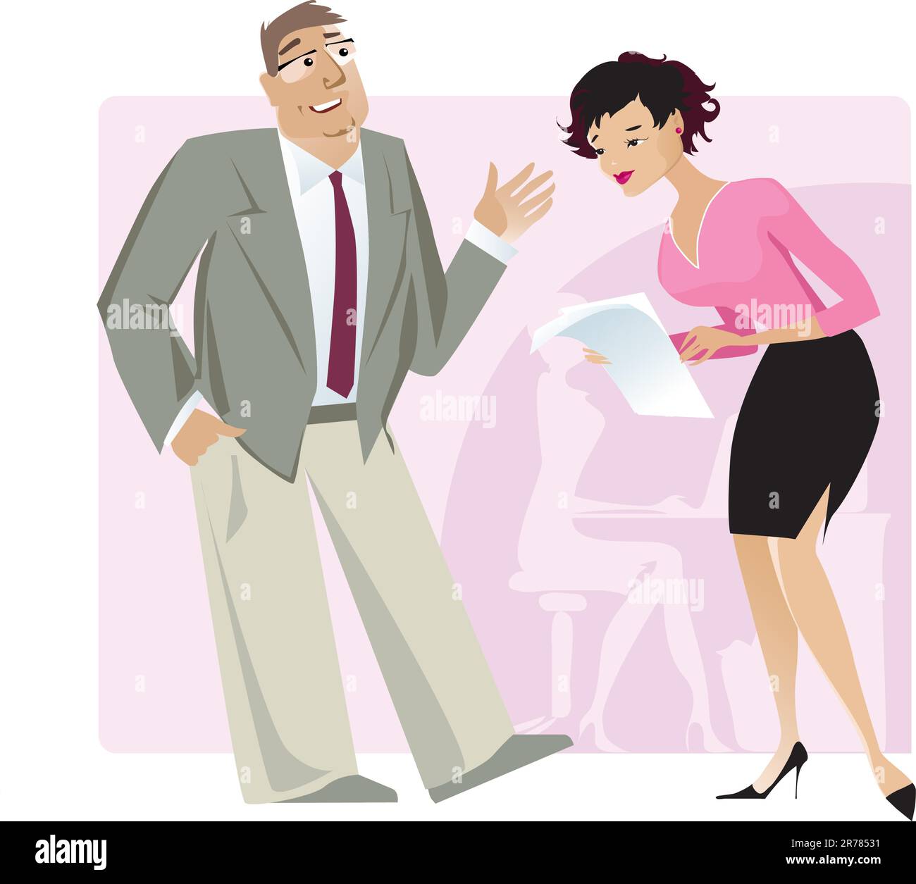 Male secretary to female boss Stock Vector Images - Alamy