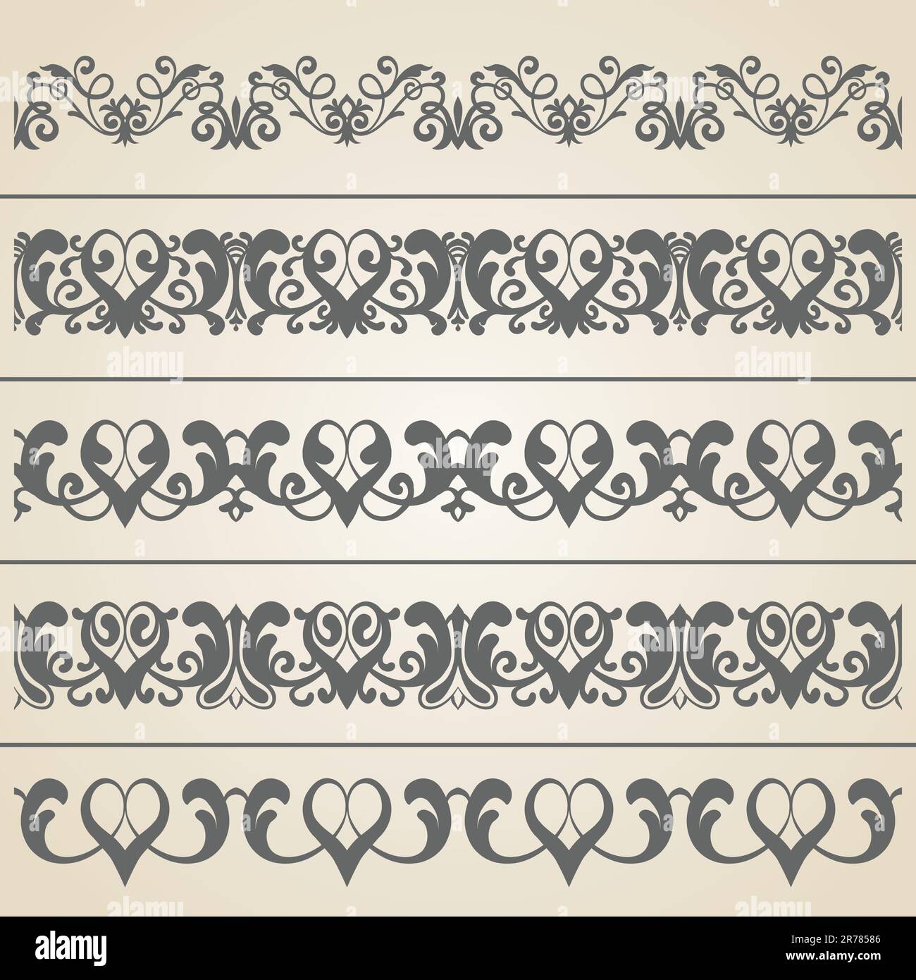 Seamless borders set. | Vector illustration Stock Vector Image & Art ...