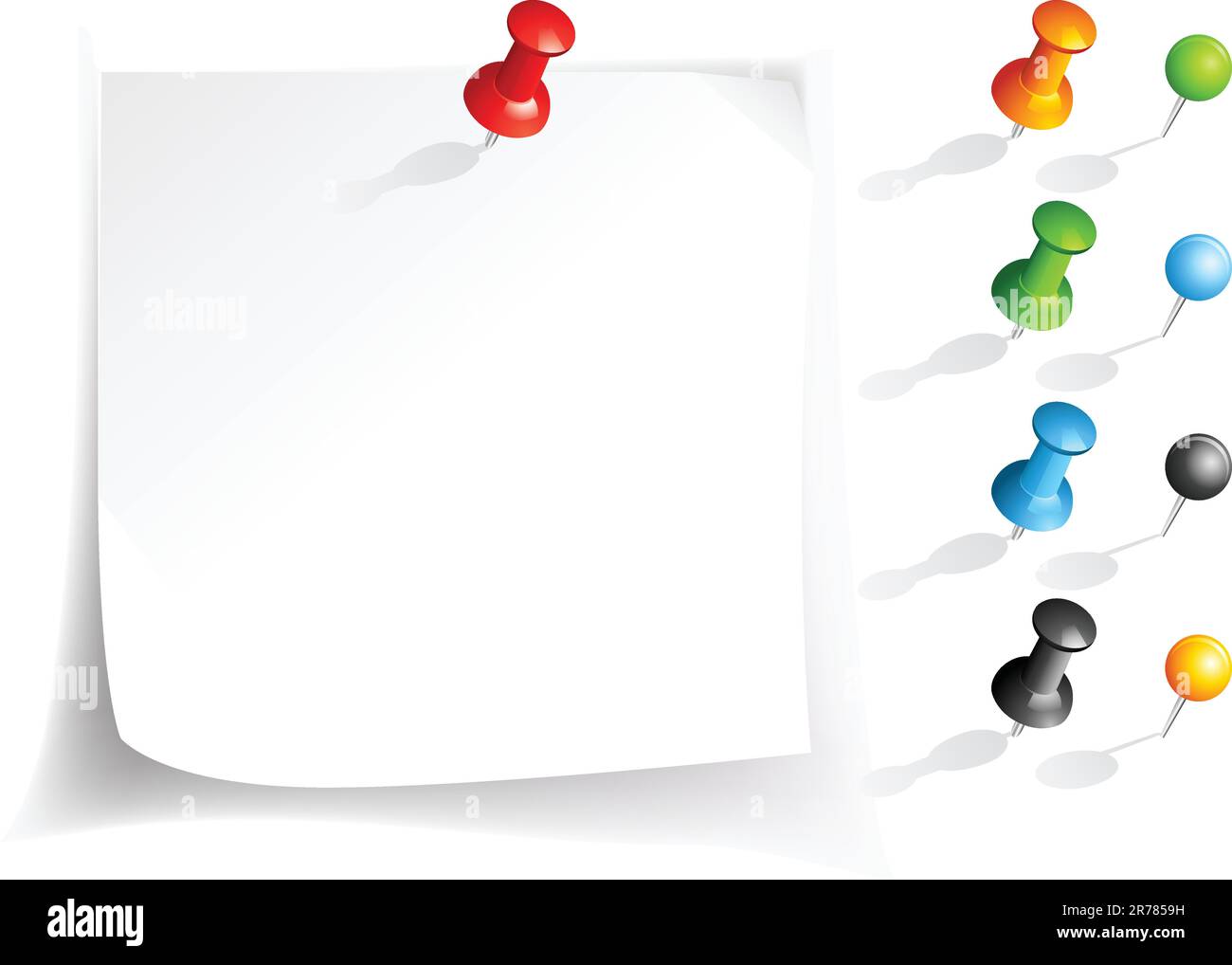 Push pins of various colors Stock Vector Images - Alamy