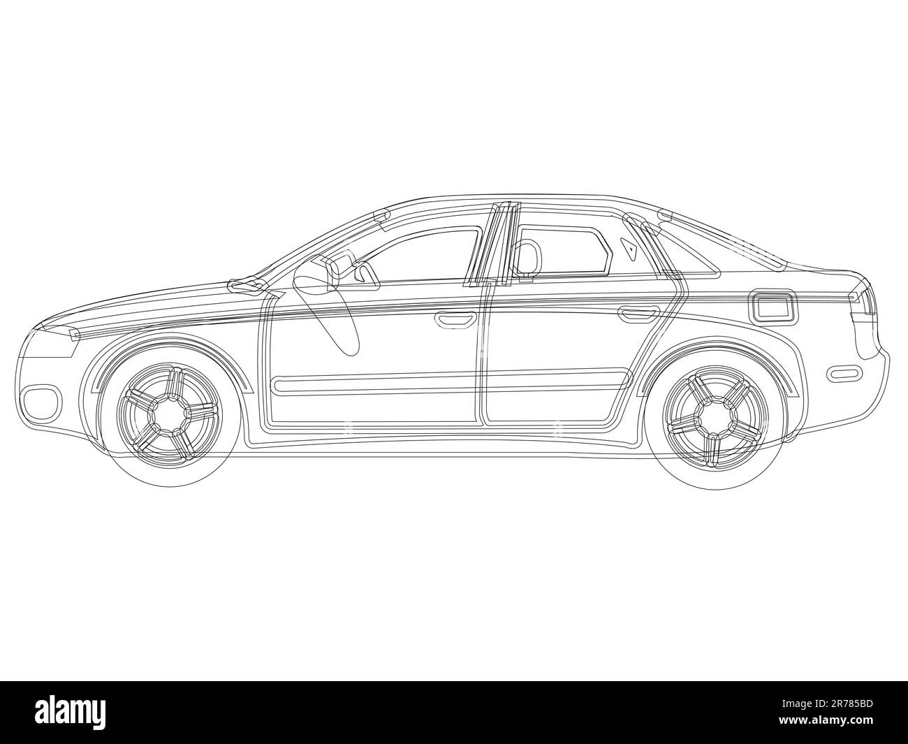 auto sketch vector against white background, abstract art illustration ...