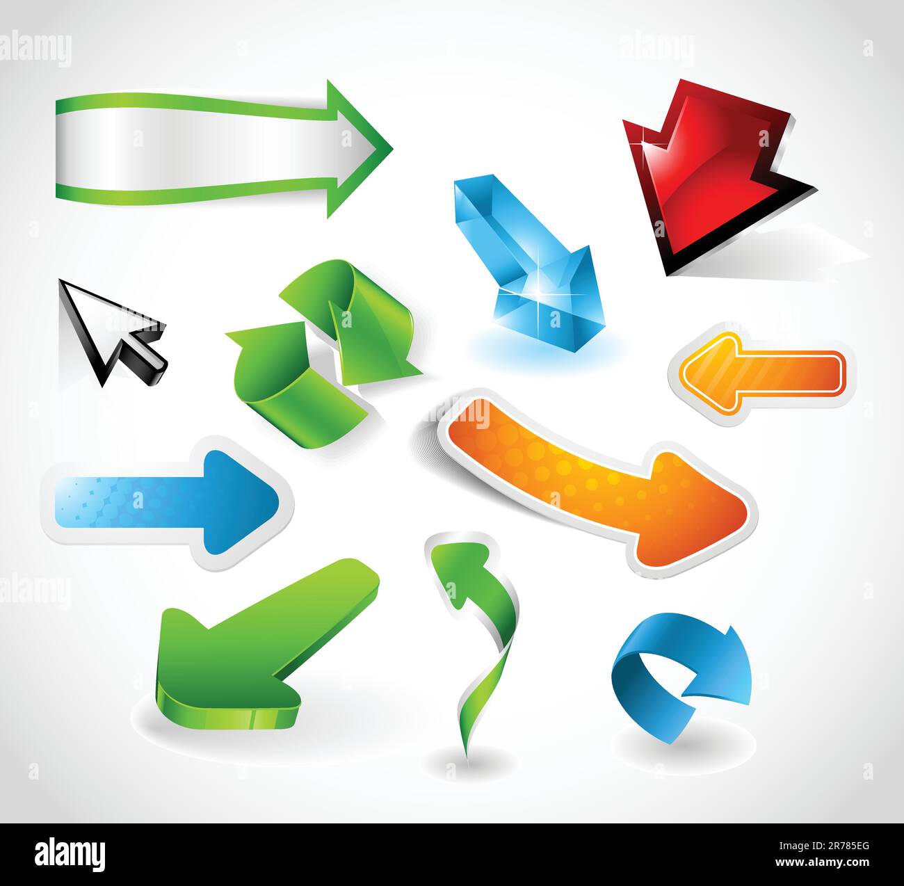 Set of various shiny and colorful arrows Stock Vector Image & Art - Alamy