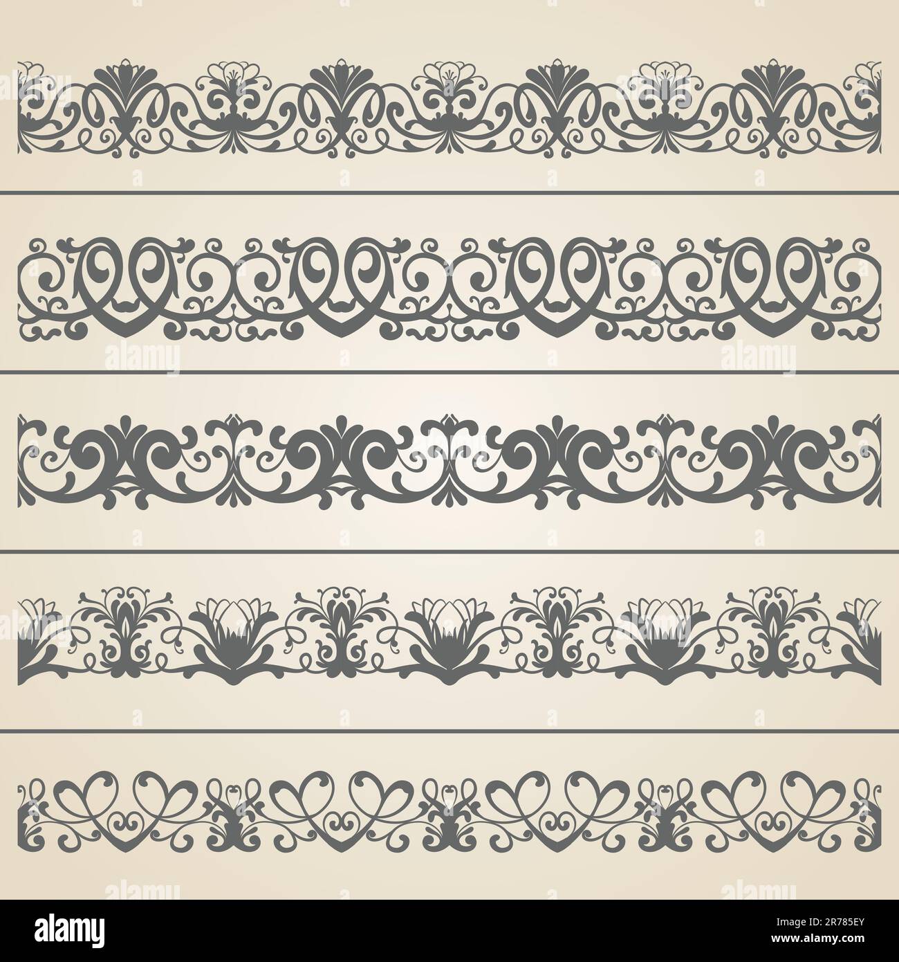 Seamless borders set. | Vector illustration Stock Vector Image & Art ...