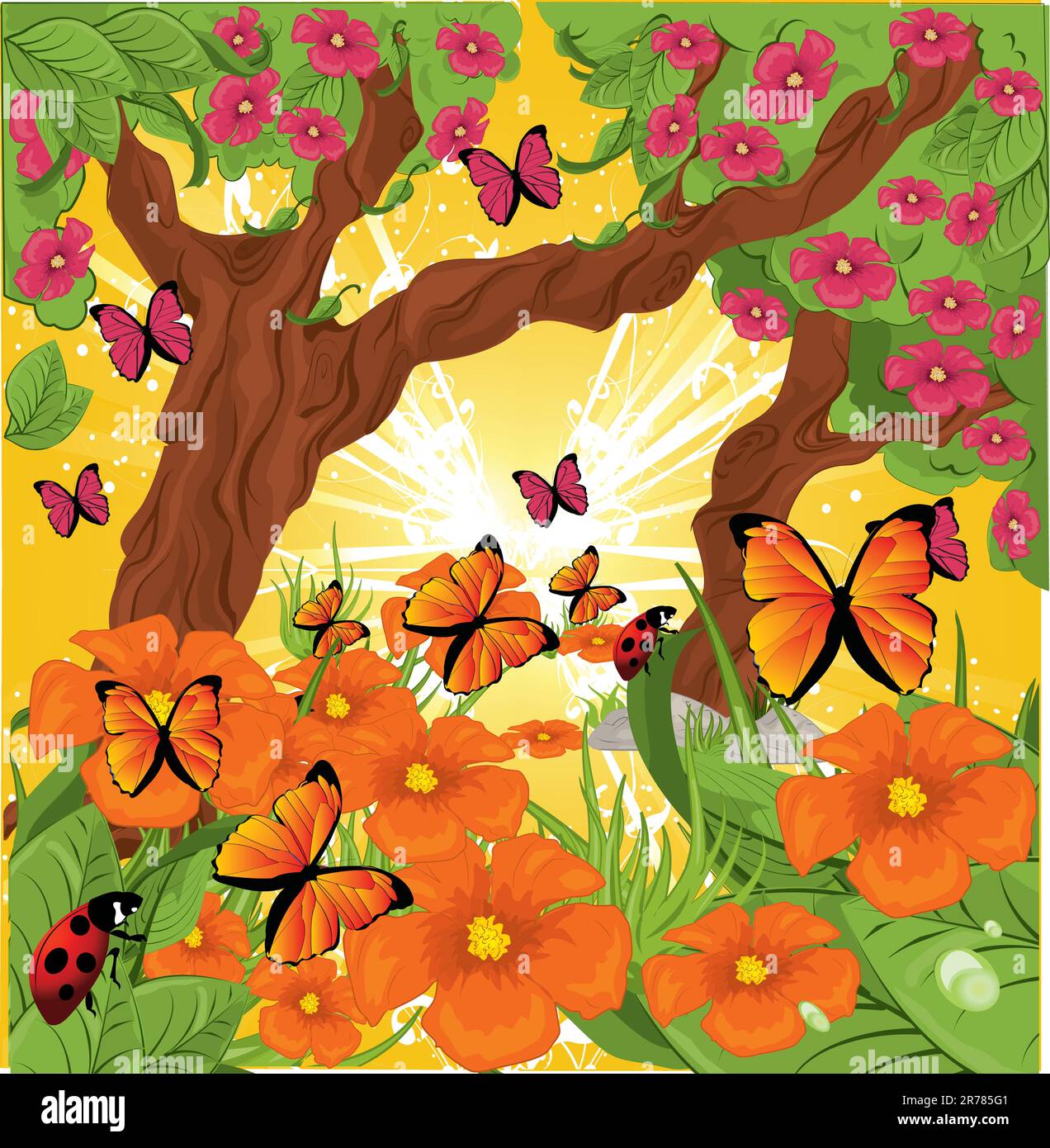 Beautiful colorful landscape Stock Vector Images - Alamy