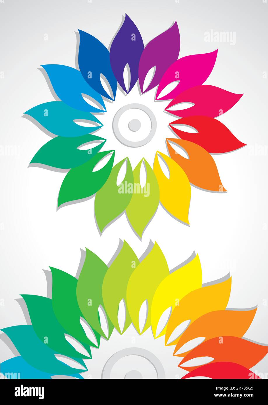 Vector abstract flower colors of the rainbow Stock Vector Image & Art ...