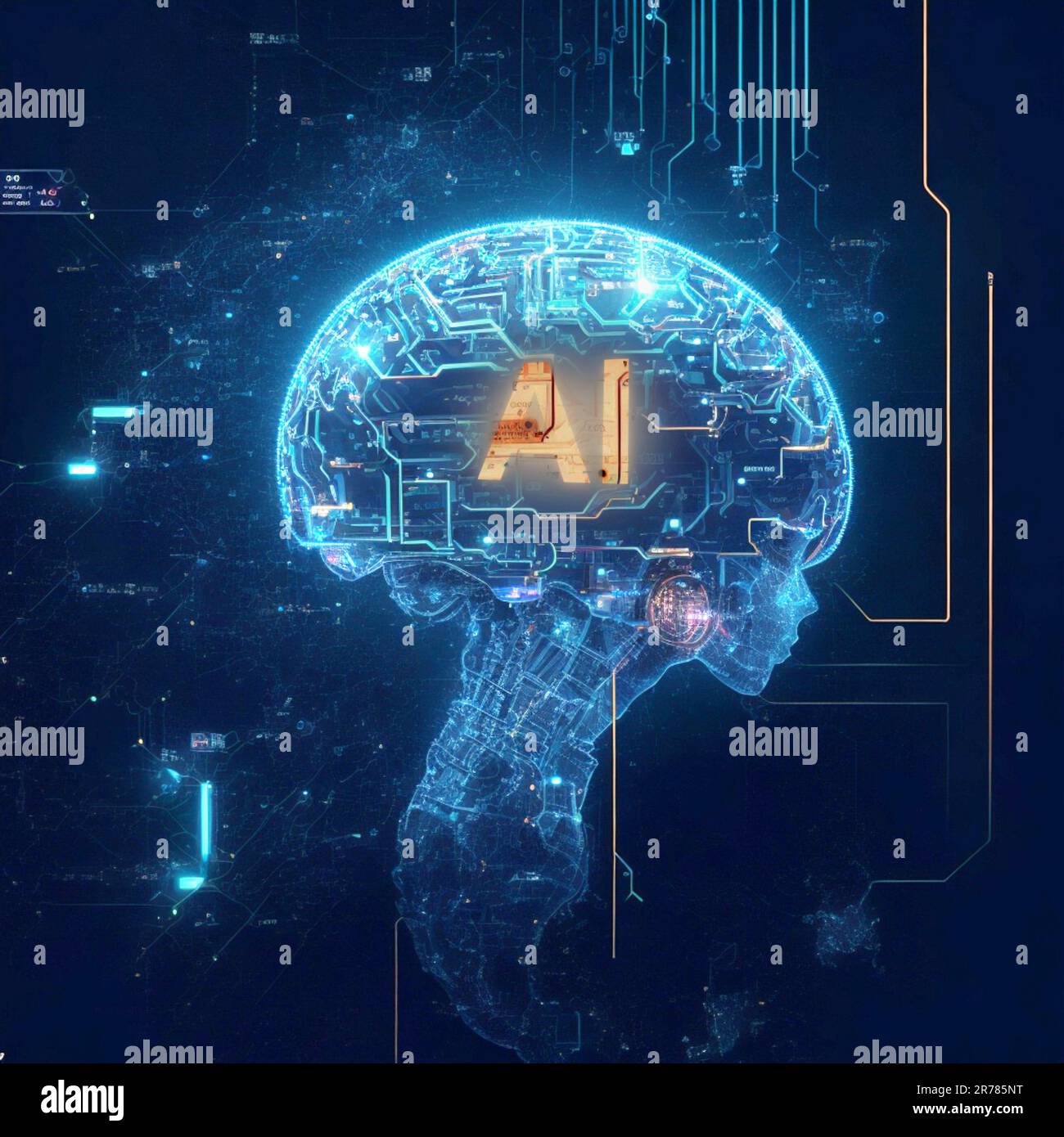 Ai artificial intelligence and data science, technology, brain machine ...