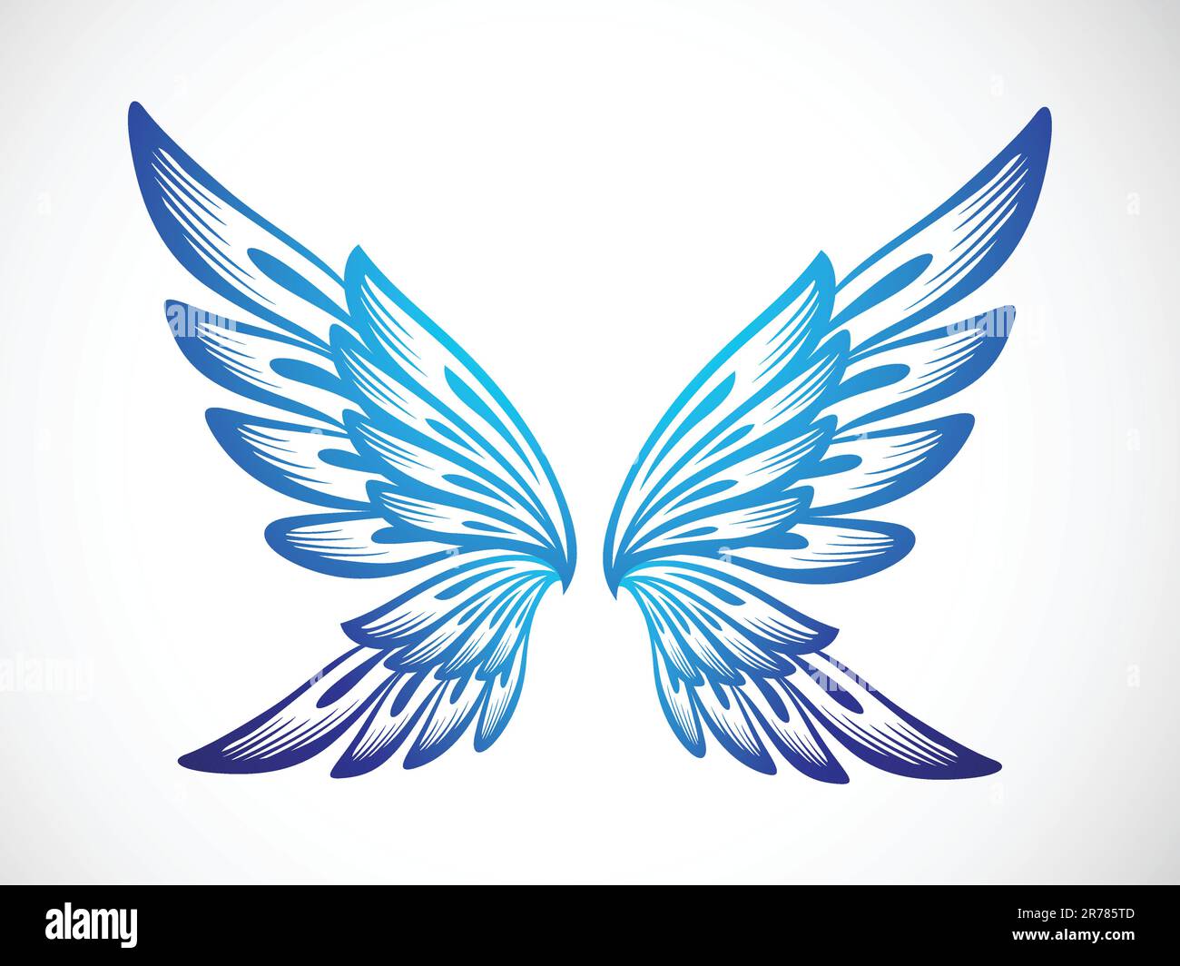 illustration of a blue wing ornament Stock Vector Image & Art - Alamy