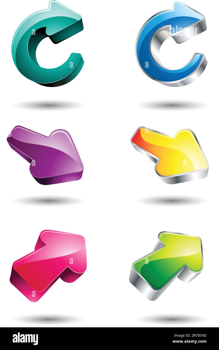 a set of colorful 3D shining arrow Stock Vector Image & Art - Alamy