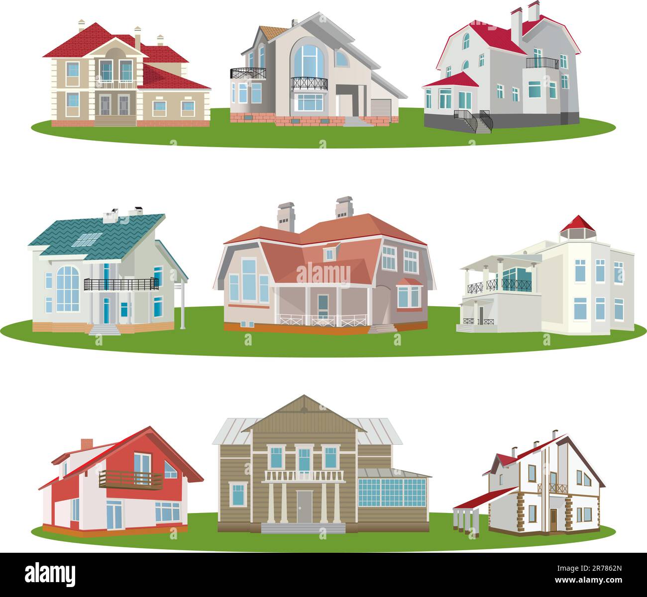 Cottages. Set. Vector illustration for you design Stock Vector Image ...