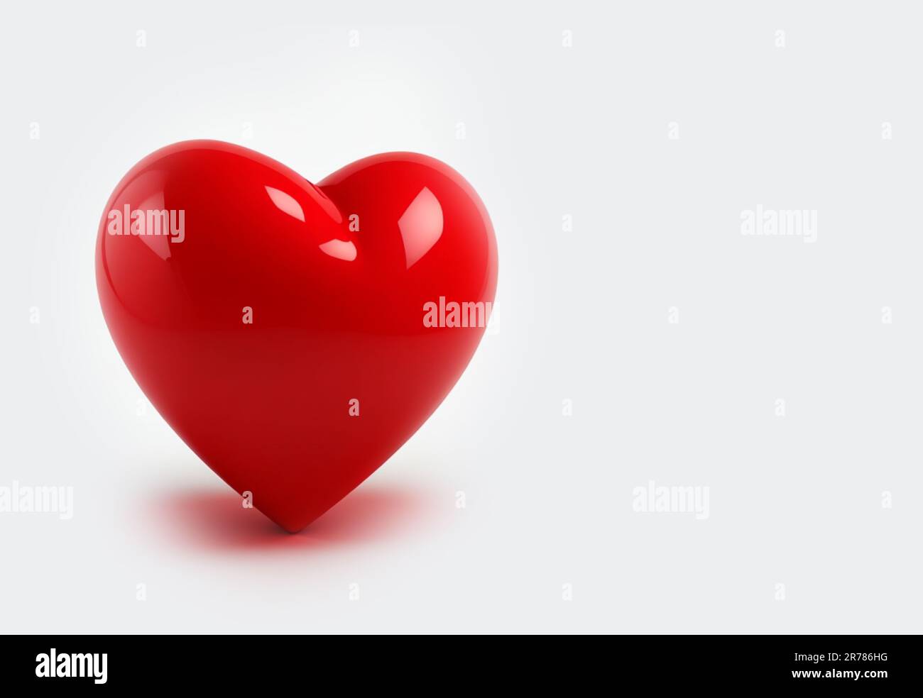 3d red shape heart isolated on white background copy space for text ...
