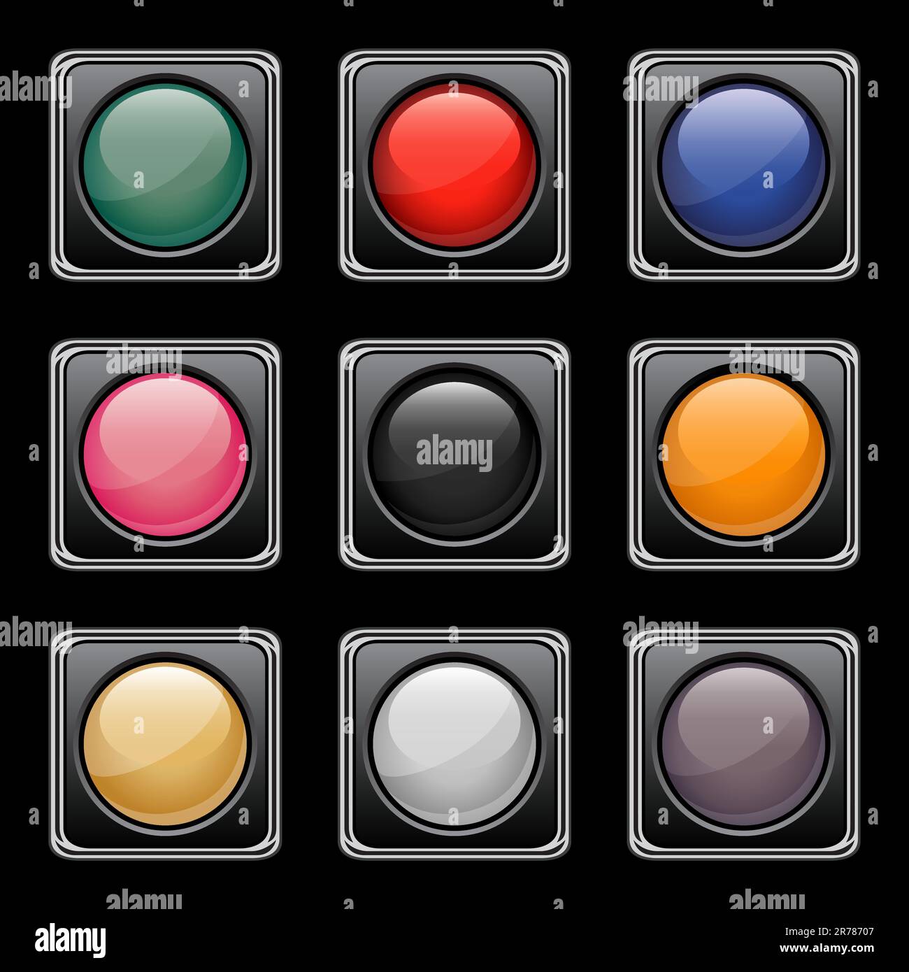 Glossy buttons set. Vector illustration Stock Vector Image & Art - Alamy