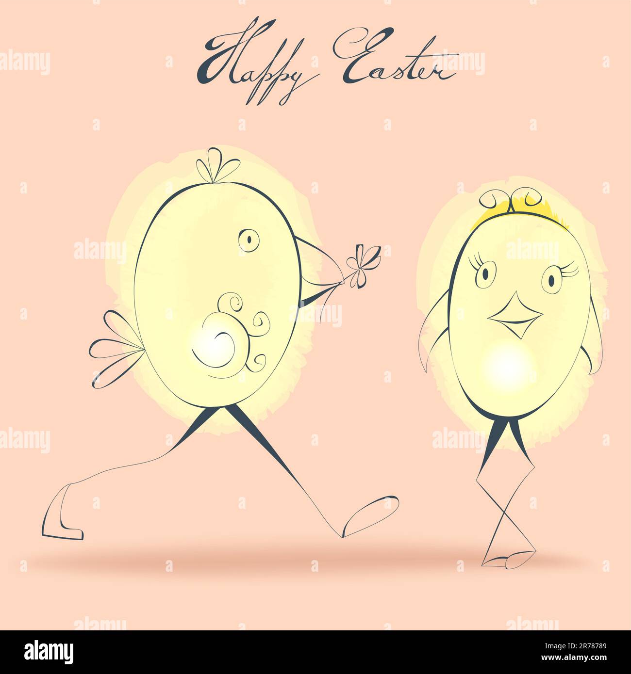 Two small chickens Stock Vector Images - Alamy