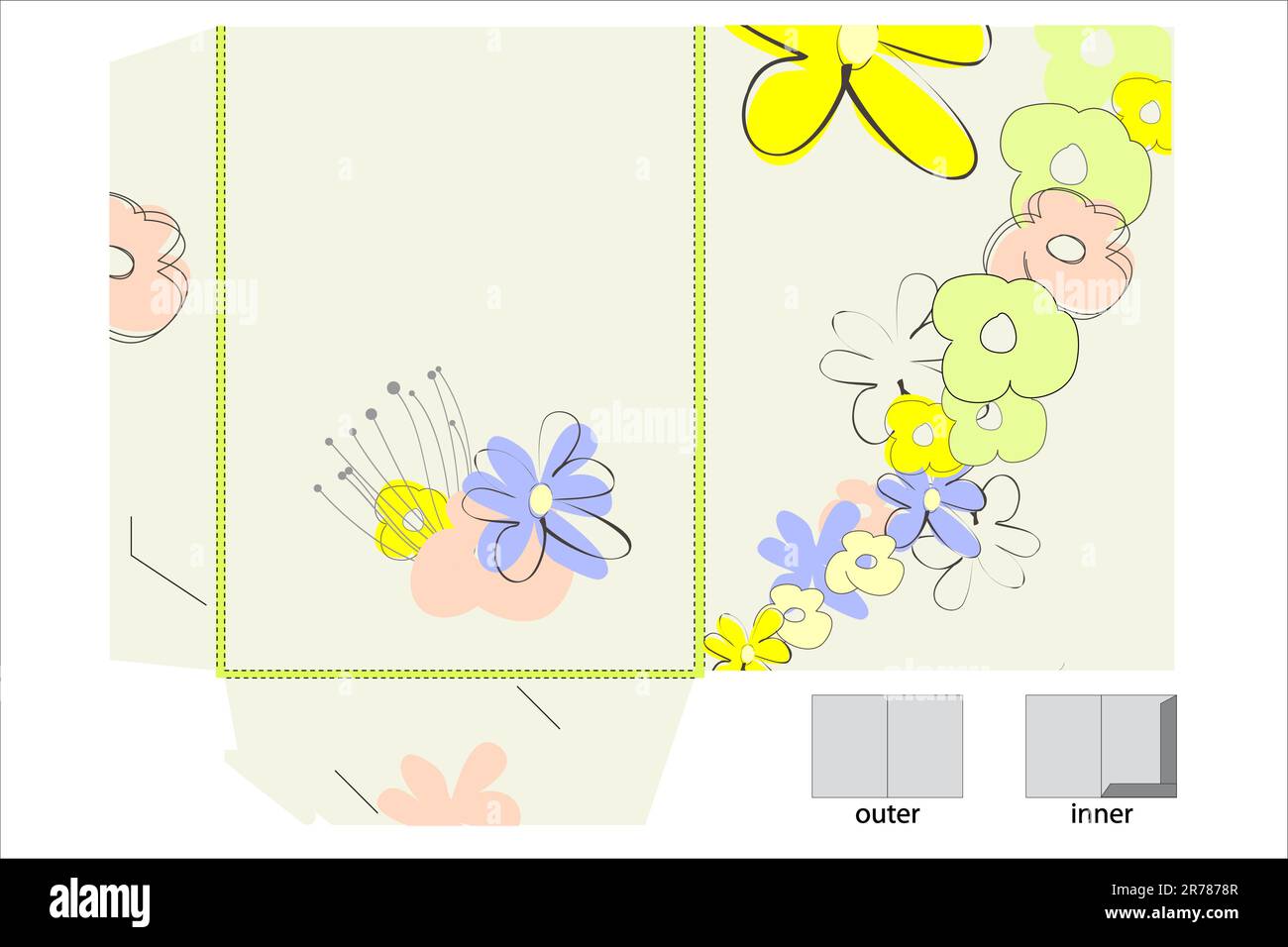 Template for folder design with flowers Stock Vector Image & Art - Alamy