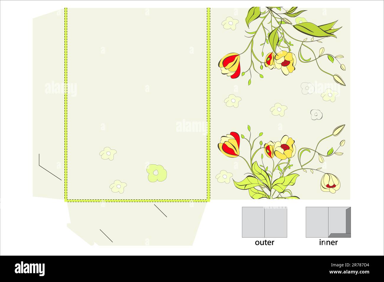Template for folder design with flowers Stock Vector Image & Art - Alamy