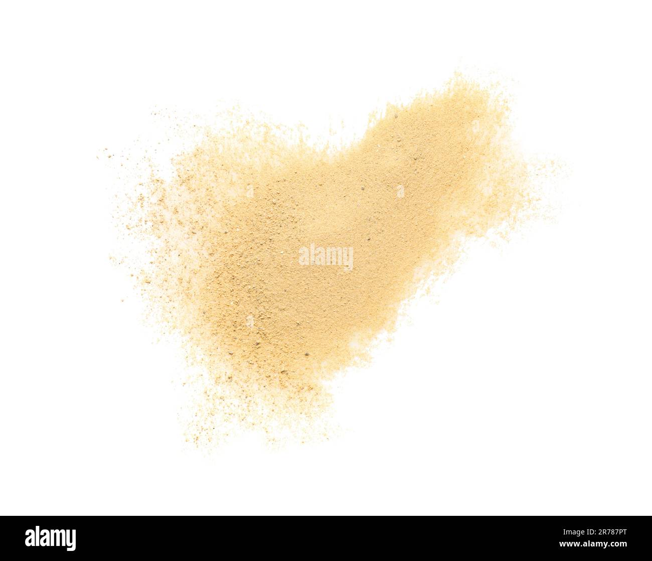 Pile of brown dust scattered on white background, top view Stock Photo ...