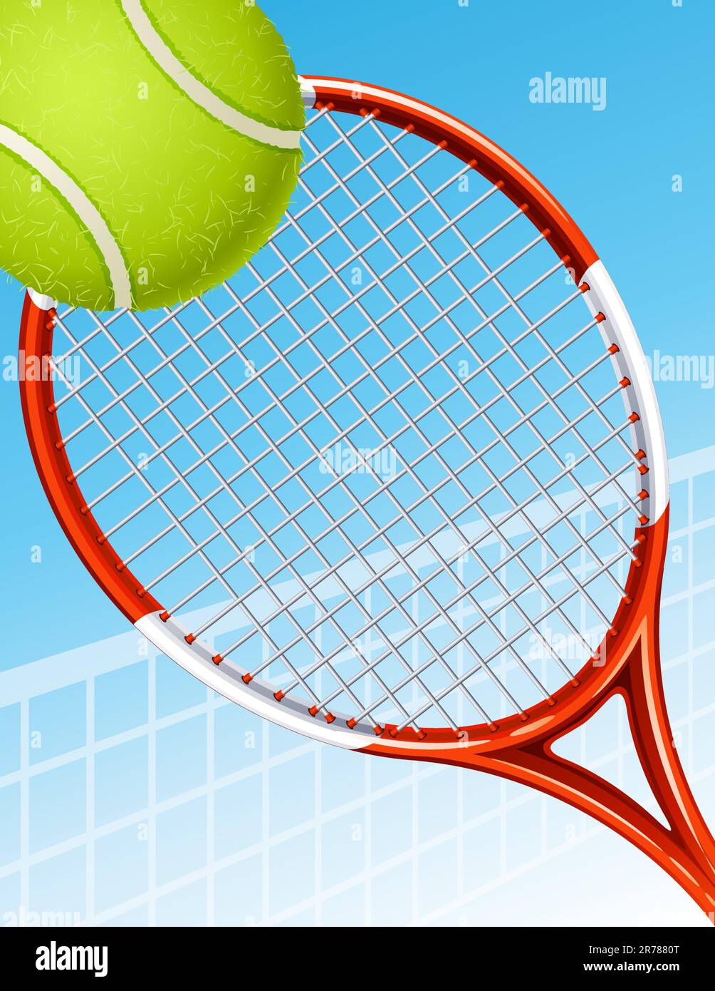 Vector illustration - Tennis racket and ball Stock Vector Image & Art ...