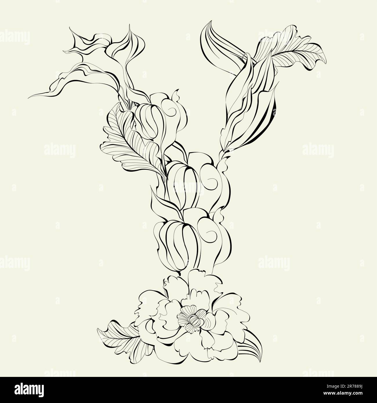 Decorative font, Letter Y Stock Vector Image & Art - Alamy