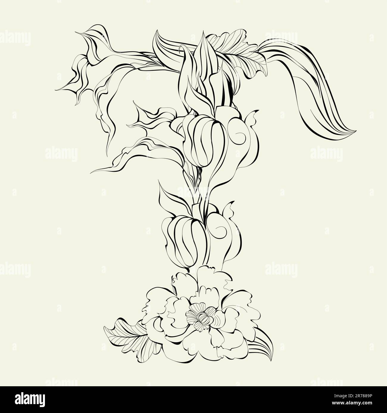 Decorative font, Letter T Stock Vector Image & Art - Alamy