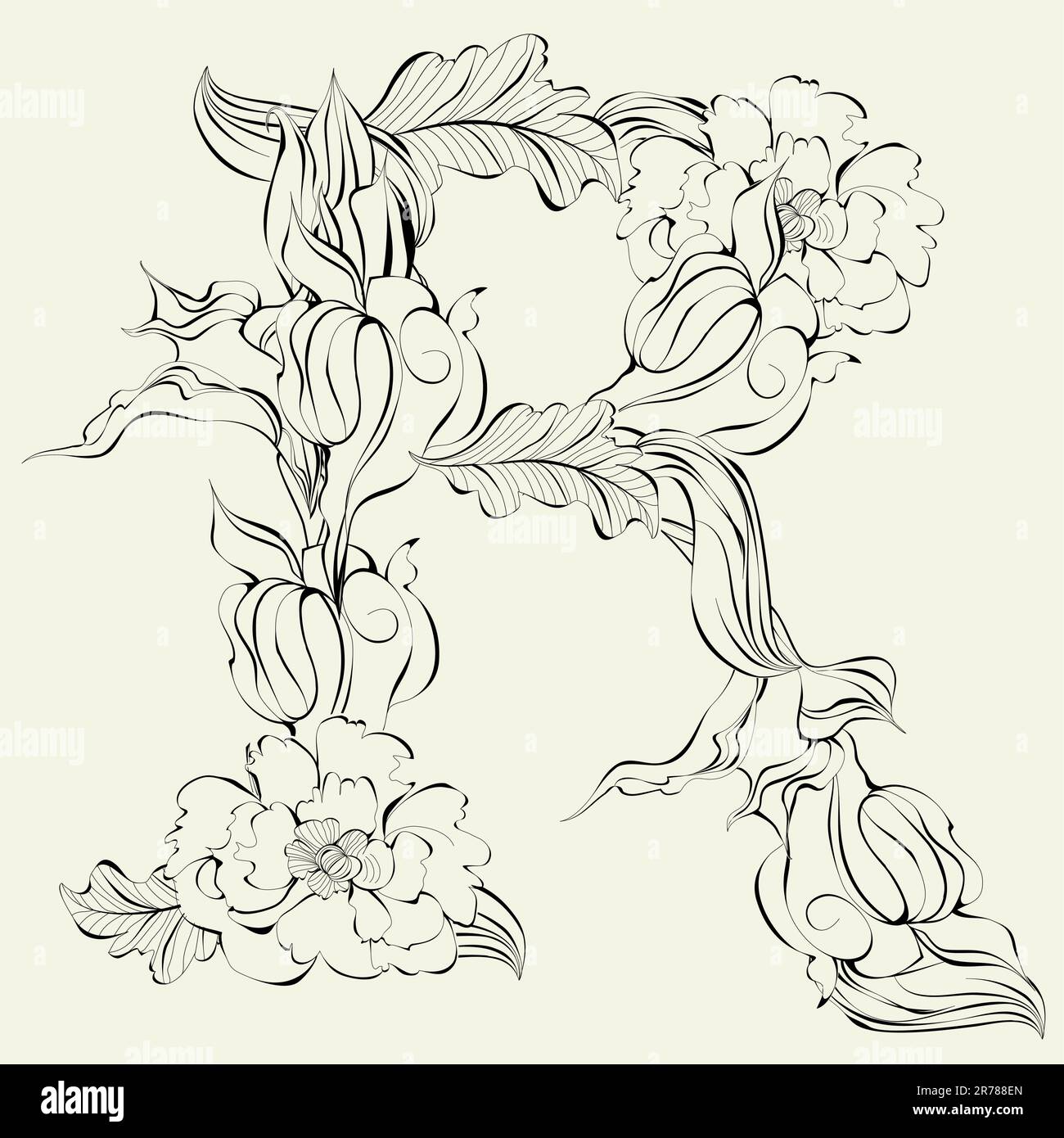 Decorative font, Letter R Stock Vector Image & Art - Alamy