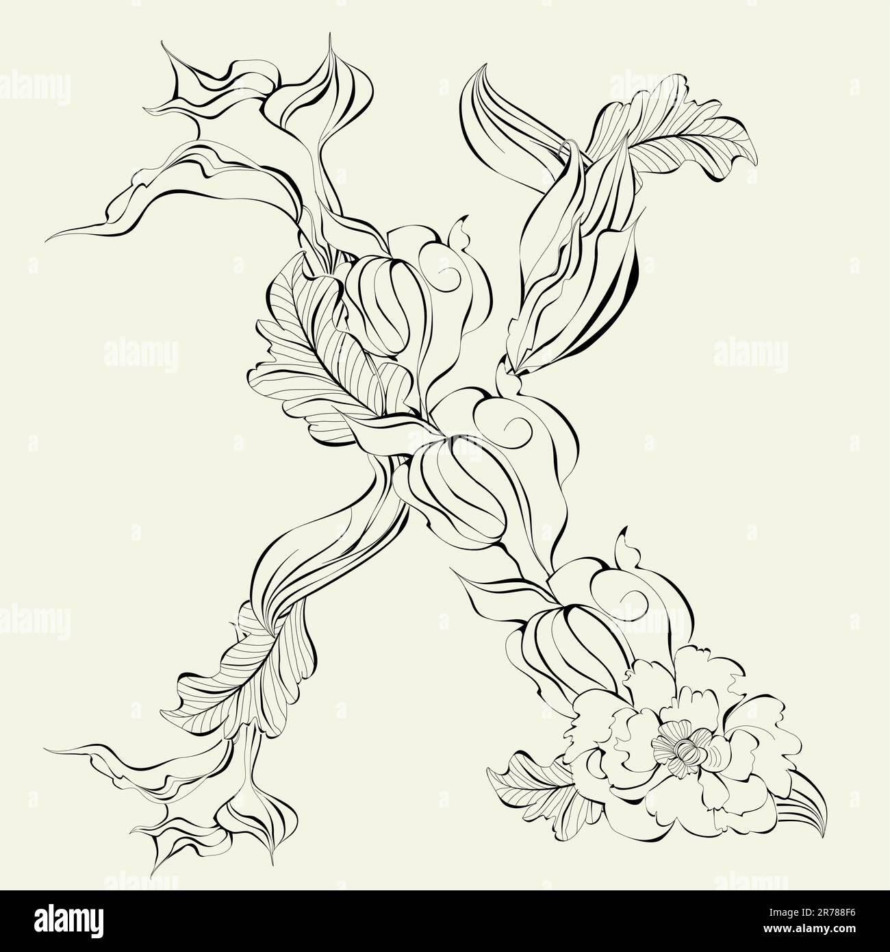 Decorative font, Letter X Stock Vector Image & Art - Alamy