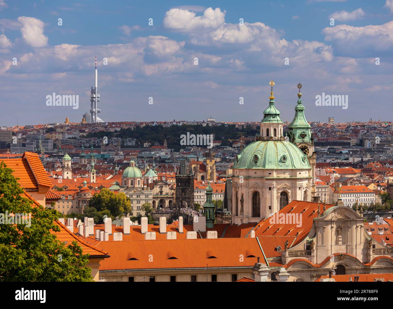 PRAGUE, CZECH REPUBLIC, EUROPE - St. Nicholas church, a Baroque church ...