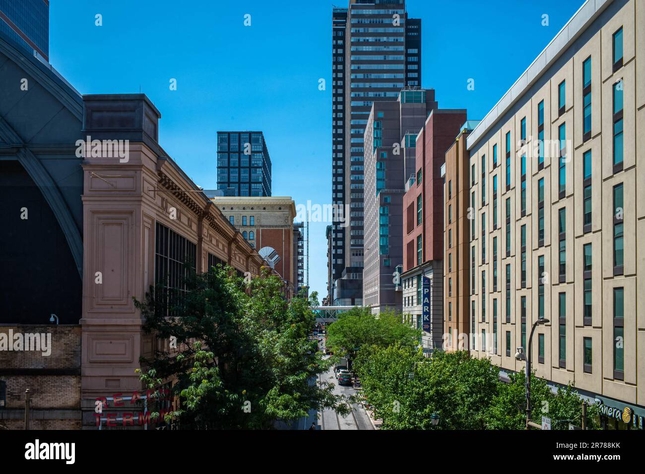 Downtown Philadelphia, Pennsylvania commercial area including office ...