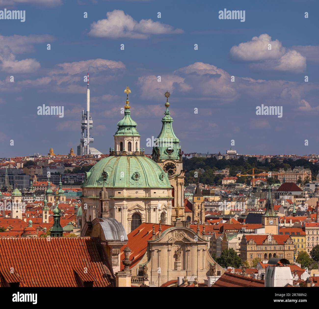 PRAGUE, CZECH REPUBLIC, EUROPE - St. Nicholas church, a Baroque church ...