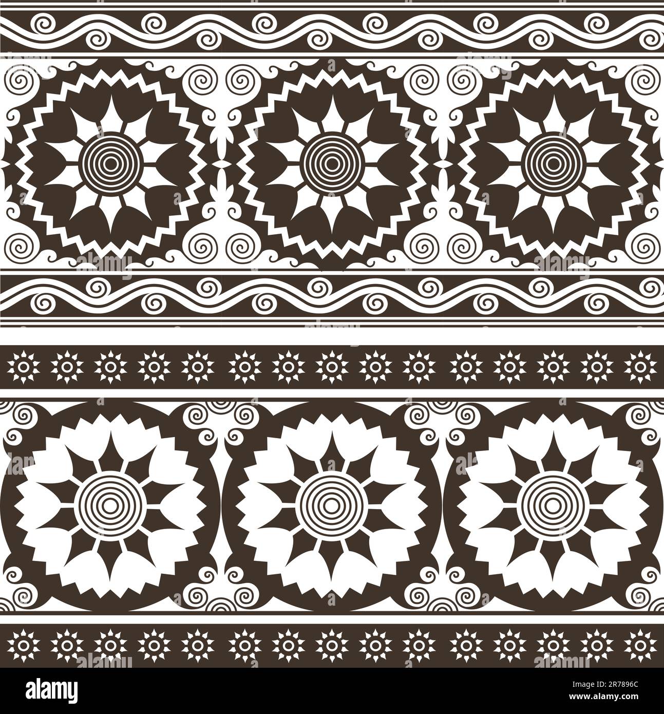 seamless indian style scroll background pattern Stock Vector Image ...