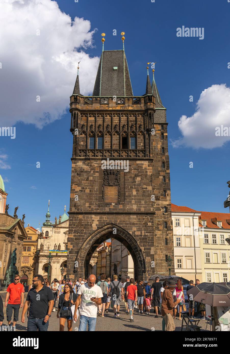 PRAGUE, CZECH REPUBLIC, EUROPE - The Old Town Bridge Tower, and ...