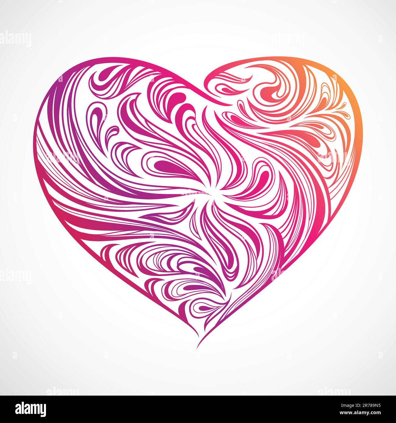 Love illustration with floral/curvy pattern Stock Vector Image & Art ...