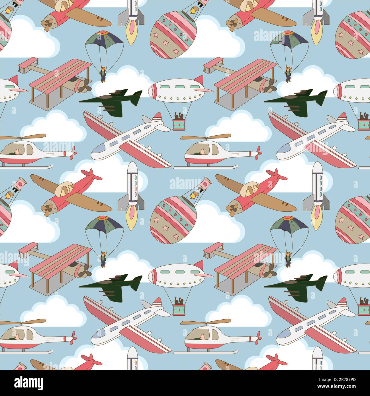 seamless airplane pattern Stock Vector Image & Art - Alamy